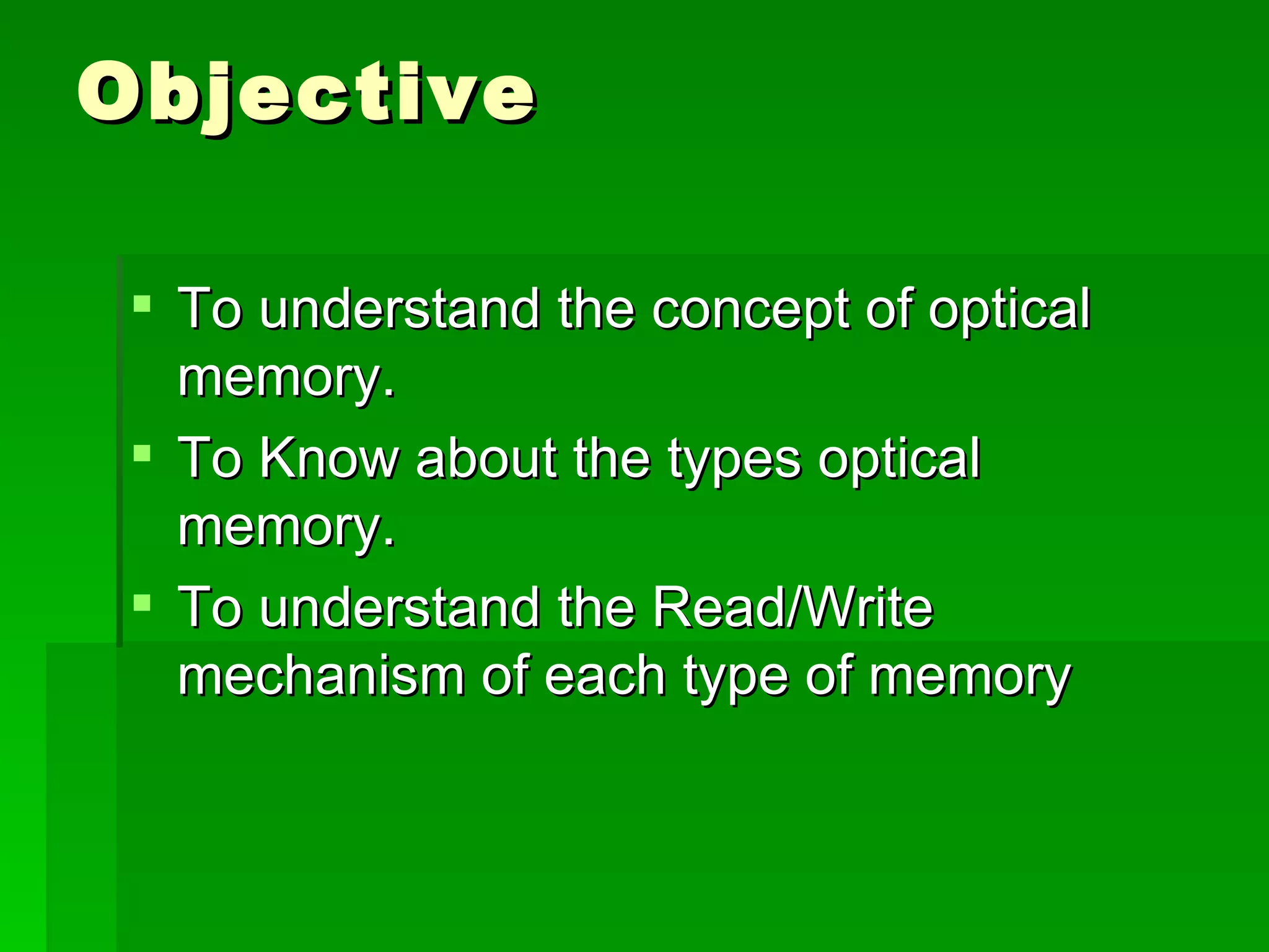 Optical memories | PPT