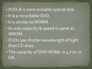 Optical memory by sonal | PPTX | Data Storage and Warehousing | Computing