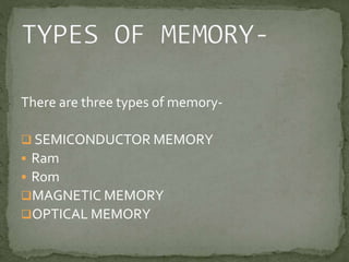 Optical memory by sonal | PPTX | Data Storage and Warehousing | Computing