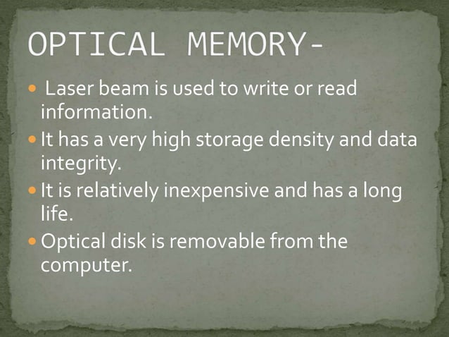 Optical memory by sonal | PPT