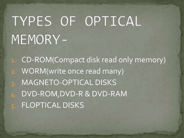Optical memory by sonal | PPT