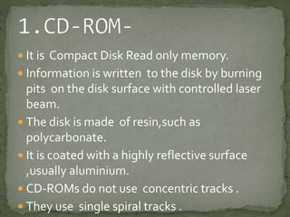 Optical memory by sonal | PPTX | Data Storage and Warehousing | Computing