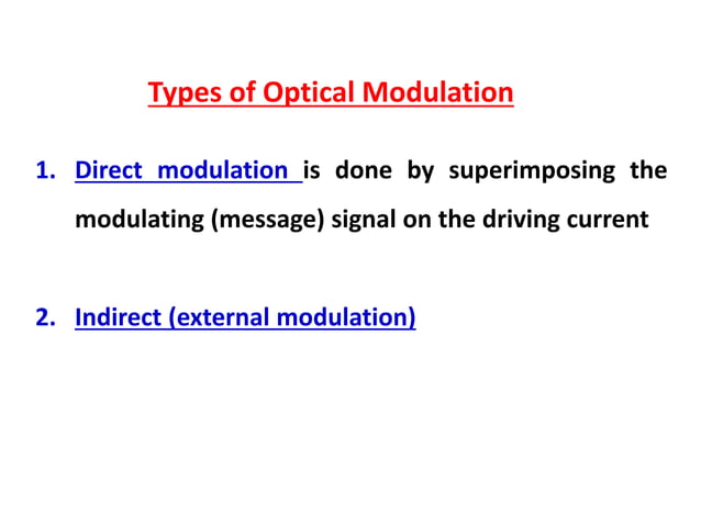 Optical Modulation _ external and internal | PDF