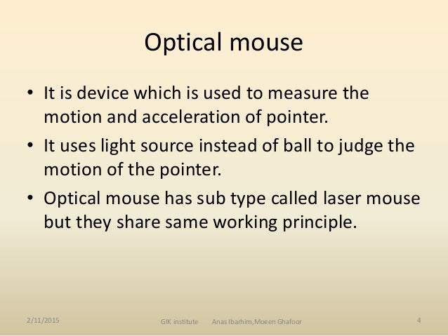Optical mouse working principle