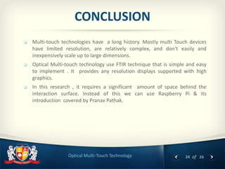 Optical Multi Touch Technology | PPTX