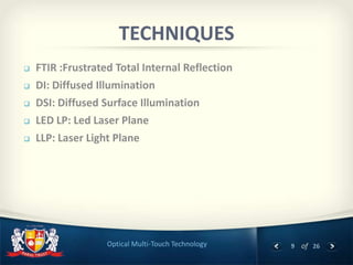 Optical Multi Touch Technology | PPTX