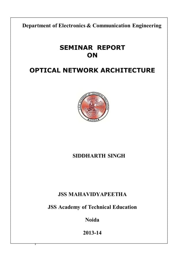 Optical network architecture | DOCX | Computer Networking | Computing