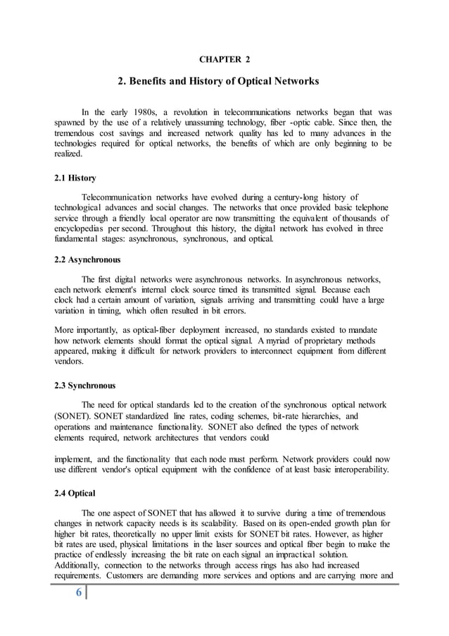 Optical Network Architecture Docx Computer Networking Computing
