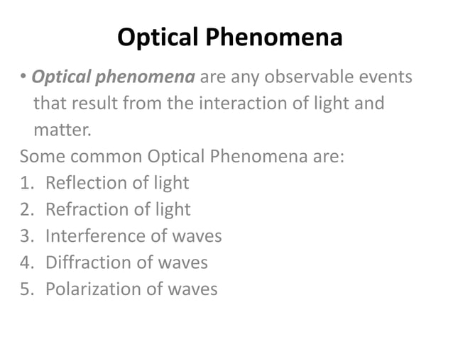 Optical phenomena | PPT