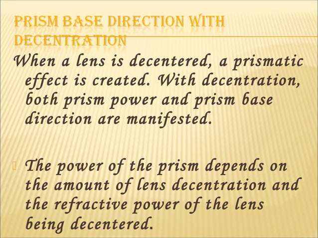 Optical prism decentration | PPT