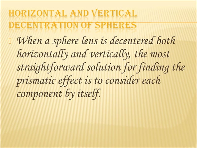 Optical prism decentration | PPT