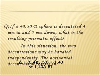 Optical prism decentration | PPT