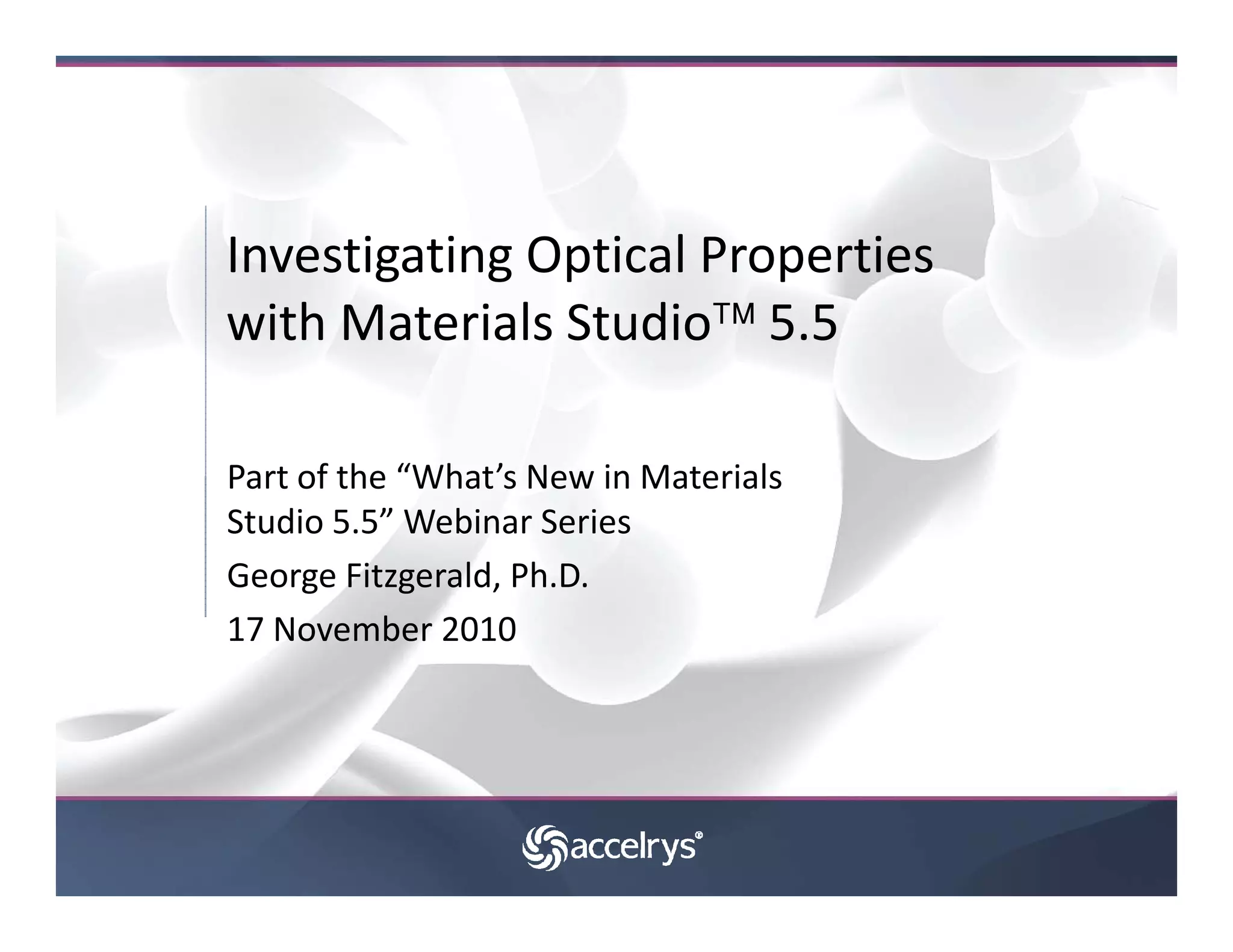 Optical properties materials_studio_55 | PDF