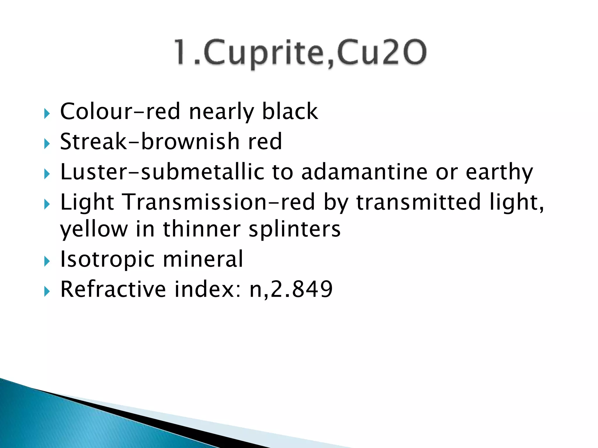 Optical properties of common oxide ore minerals in economic geology | PPTX
