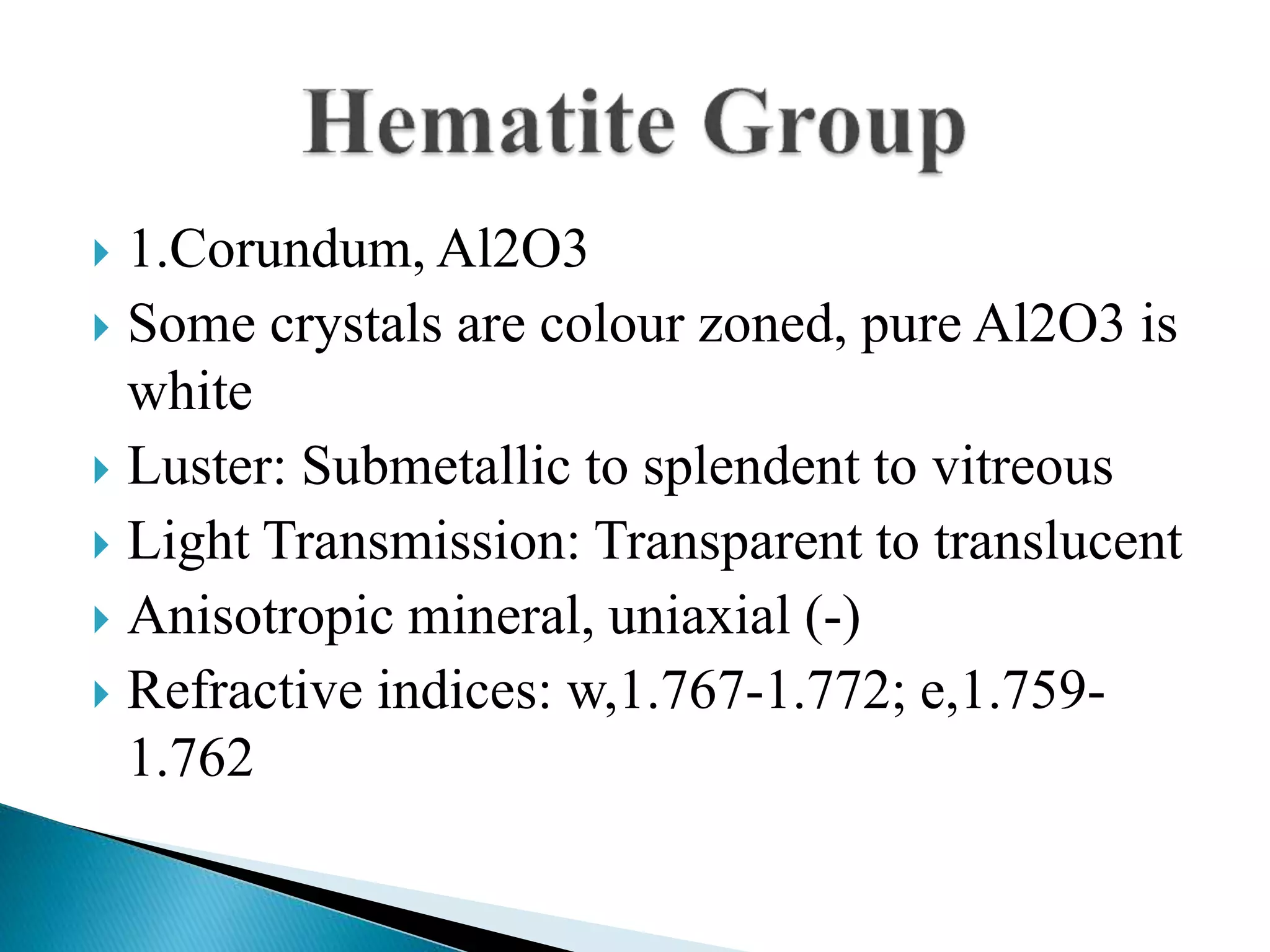 Optical properties of common oxide ore minerals in economic geology | PPTX