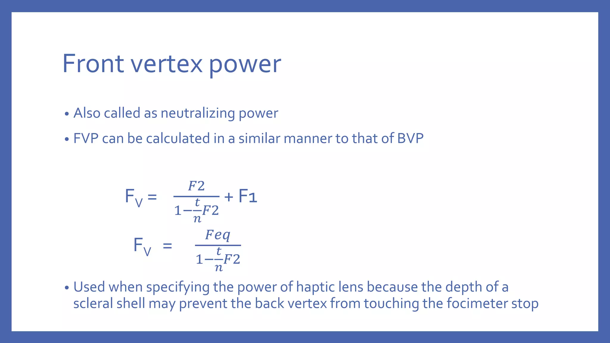 Optics of contact lens | PPTX
