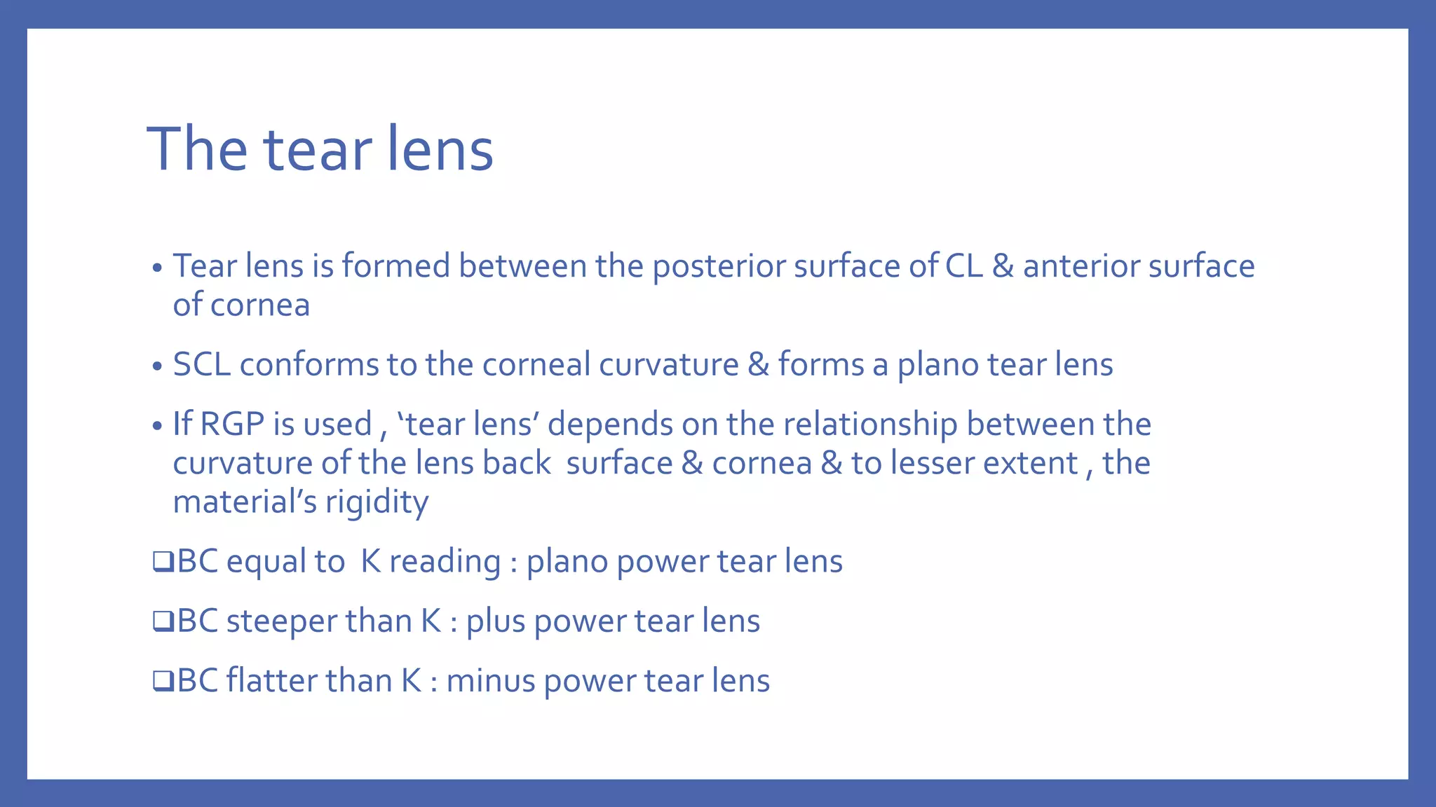 Optics of contact lens | PPTX