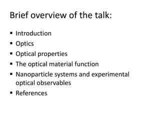 Optical properties of nanomaterials | PDF