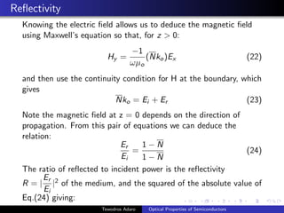 Optical properties of semiconductors ppt | PDF