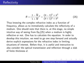 Optical properties of semiconductors ppt | PDF