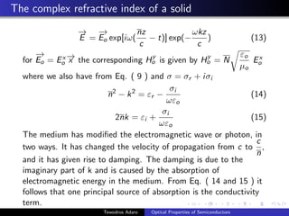 Optical properties of semiconductors ppt | PPT