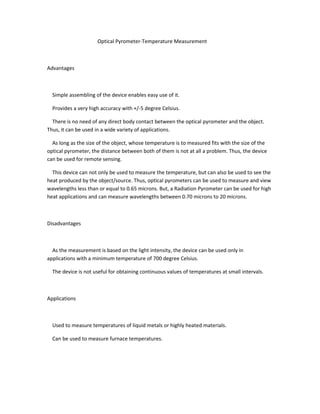 Optical Pyrometer | PDF