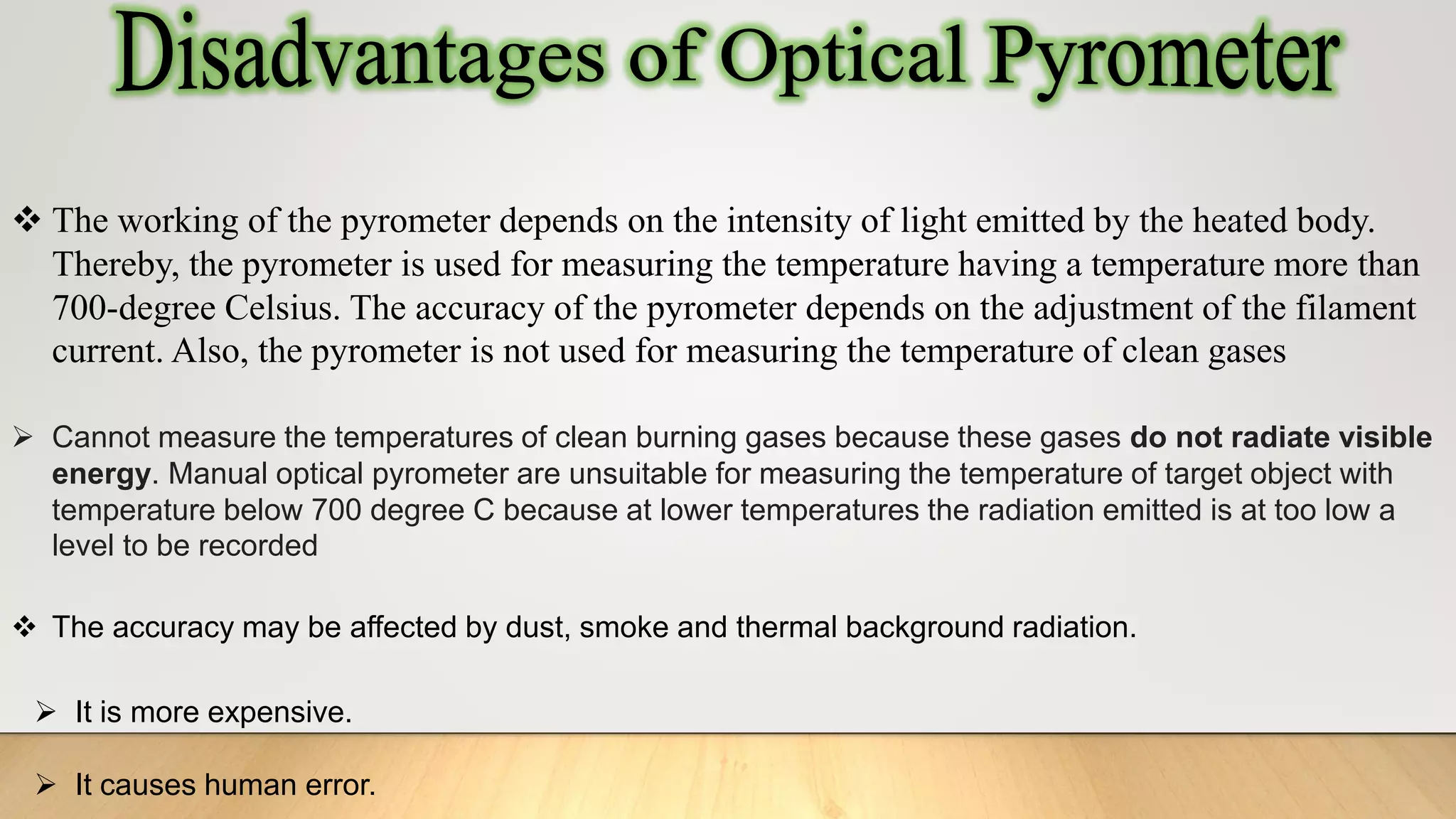 Optical pyrometer. | PPT
