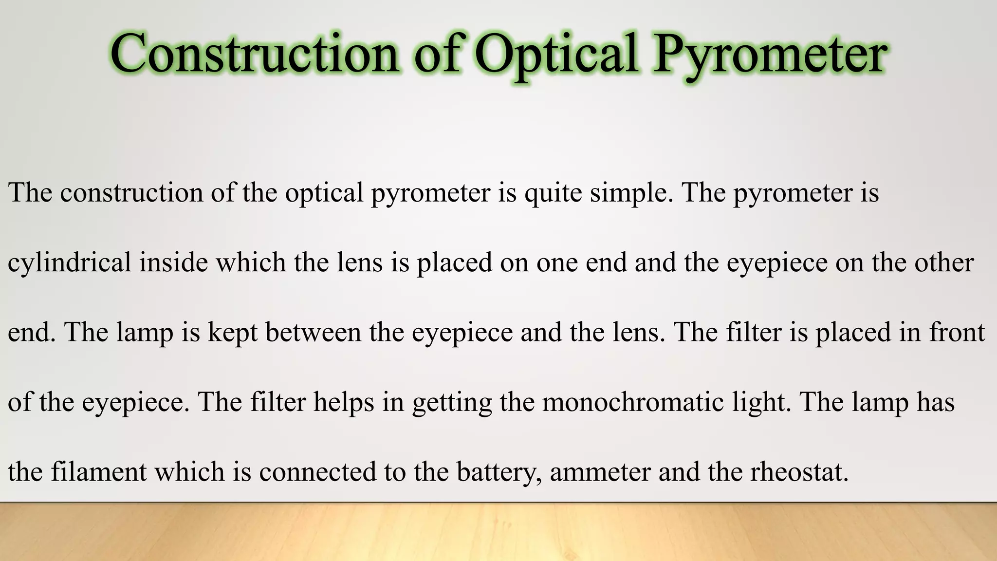 Optical pyrometer. | PPT