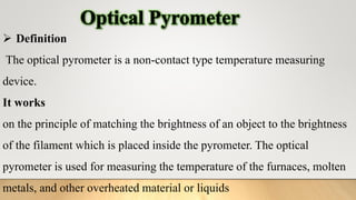 Optical pyrometer. | PPT