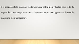Optical pyrometer. | PPT