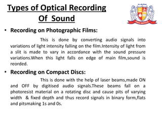 Optical recording(39,38,29) | PPTX | Audio Production | Content Production