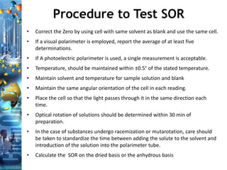 Optical Rotation and Polarimeter by Dr. A. Amsavel | PDF