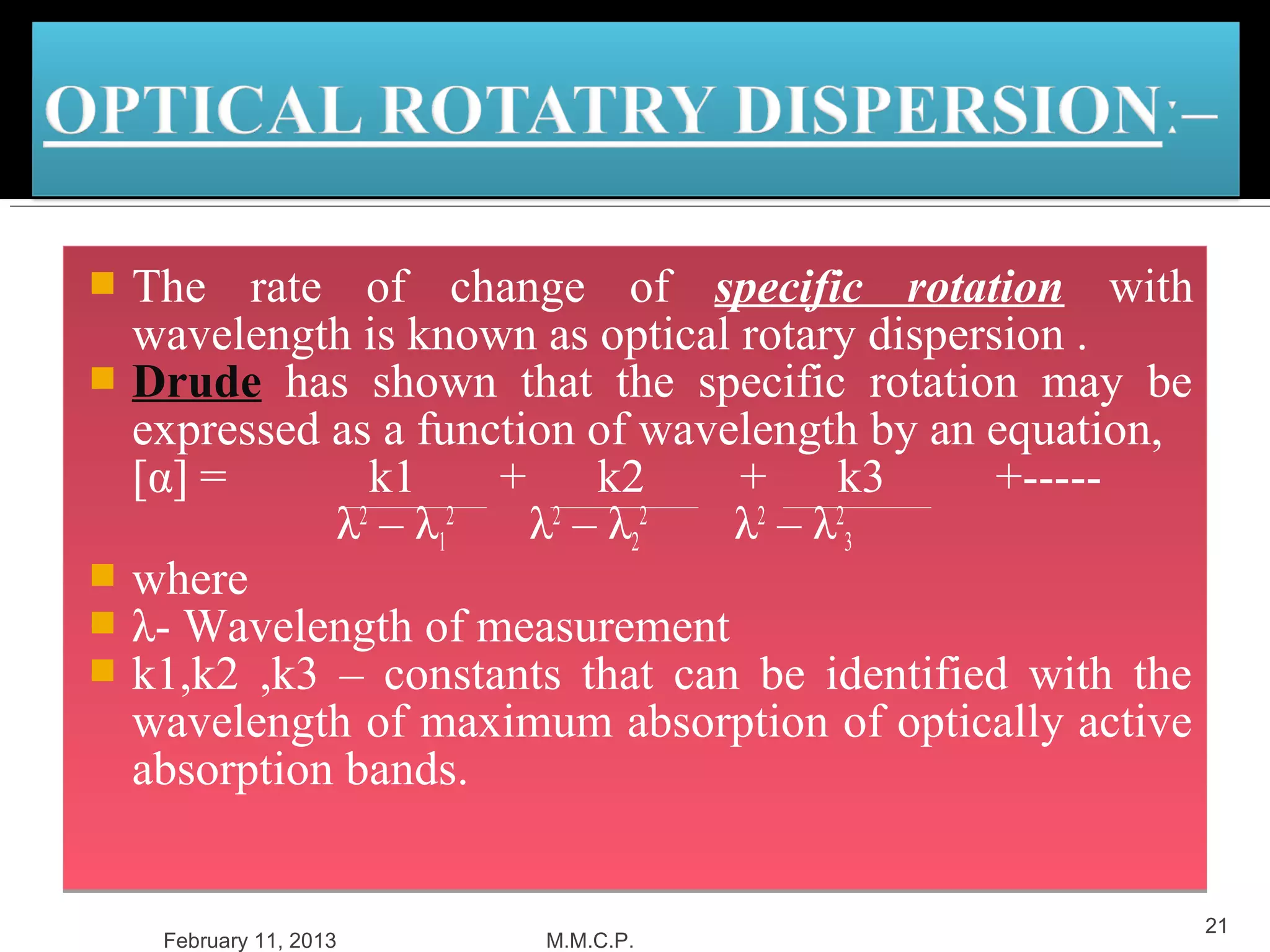 Optical rotatory dispersion | PPT