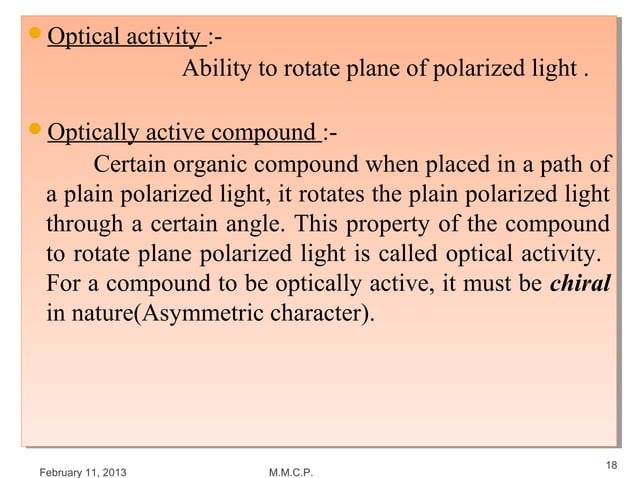 Optical rotatory dispersion | PPT | Physics | Science