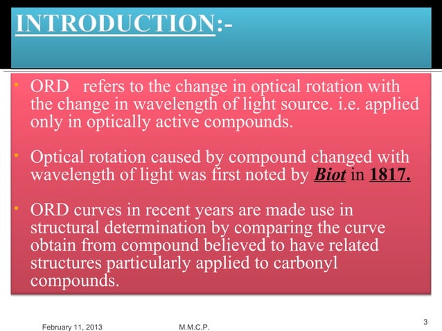 Optical rotatory dispersion | PPT | Physics | Science