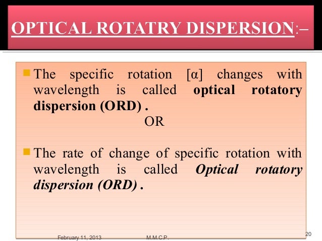 Optical rotatory dispersion
