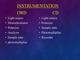 Optical rotatory dispersion and circular dichroism presentation | PPTX