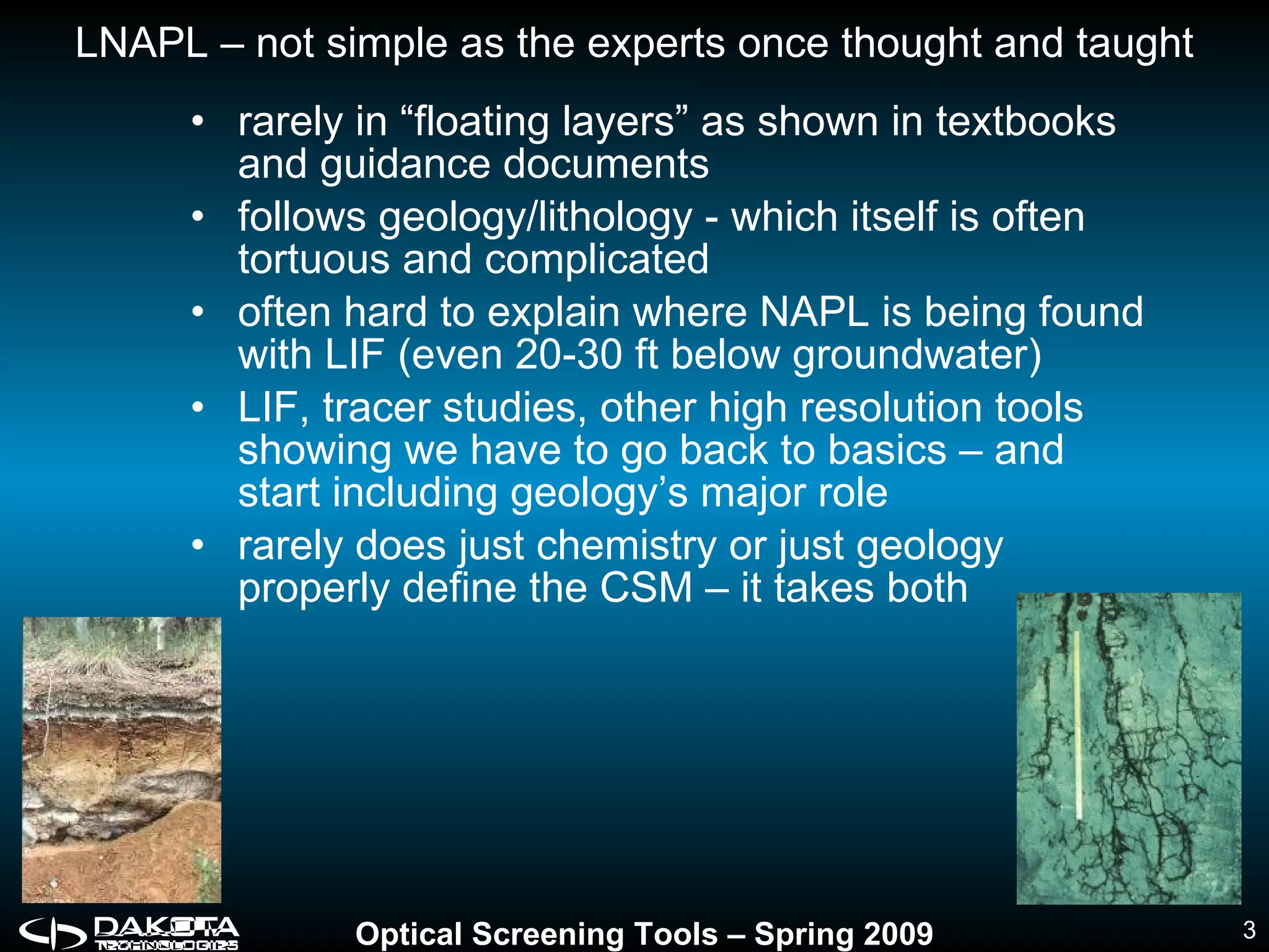 Optical Screening Tools For Characterizing NAPL Source Zones | PPS ...