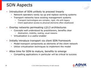 SDN Summit - Optical SDN: Virtualizing the Transport Network | PPT
