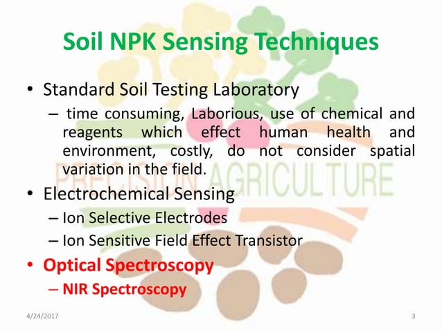 Optical sensing of soil macronutrient | PPT