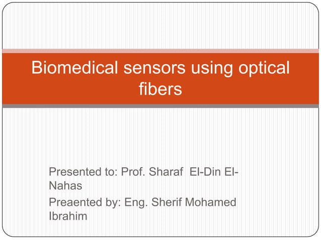 Biomedical Optical Sensor | PPTX