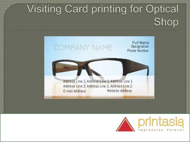 Optical shop business visiting card printasia