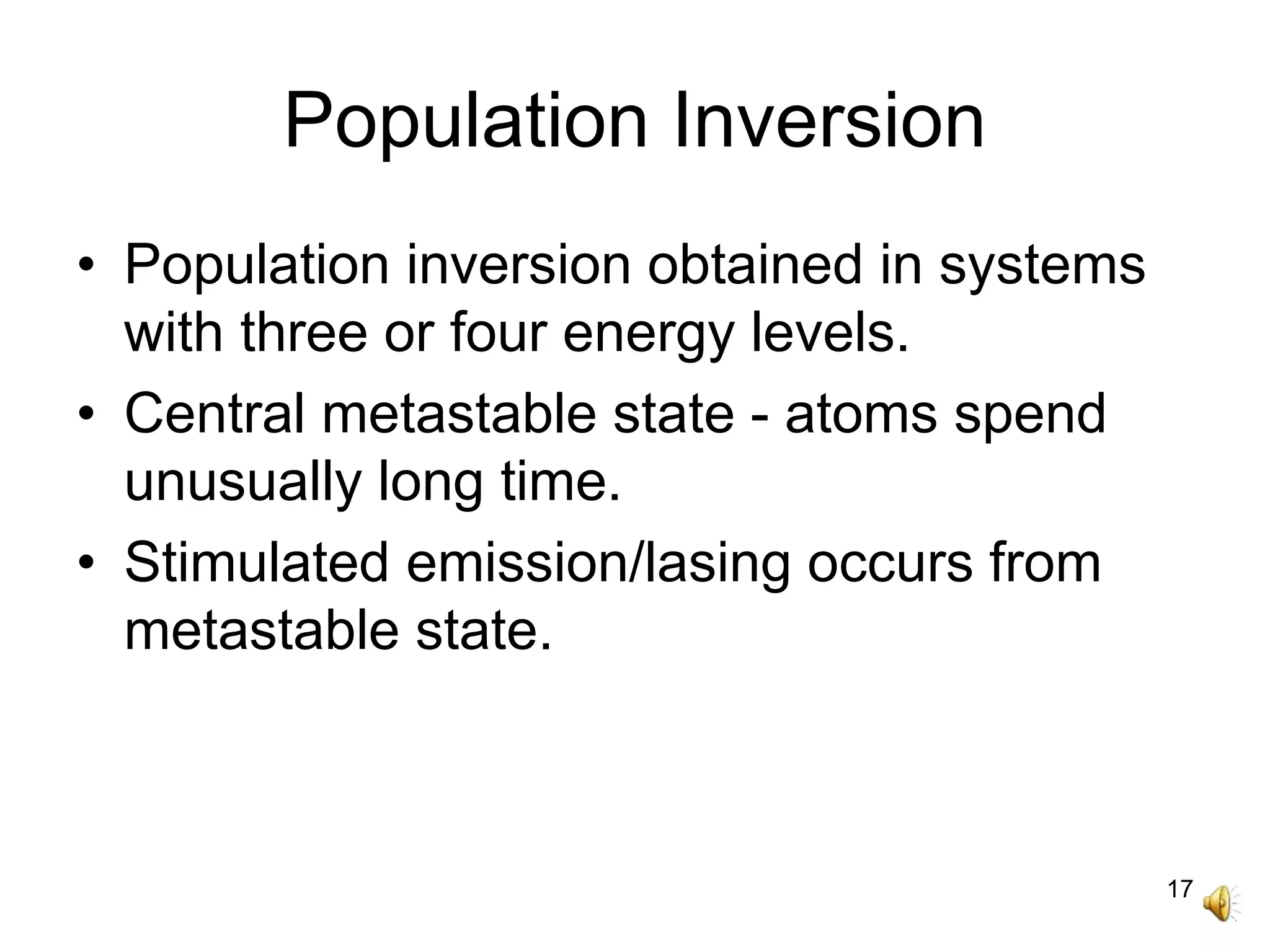Optical sources - Principle of Lasers | PPT
