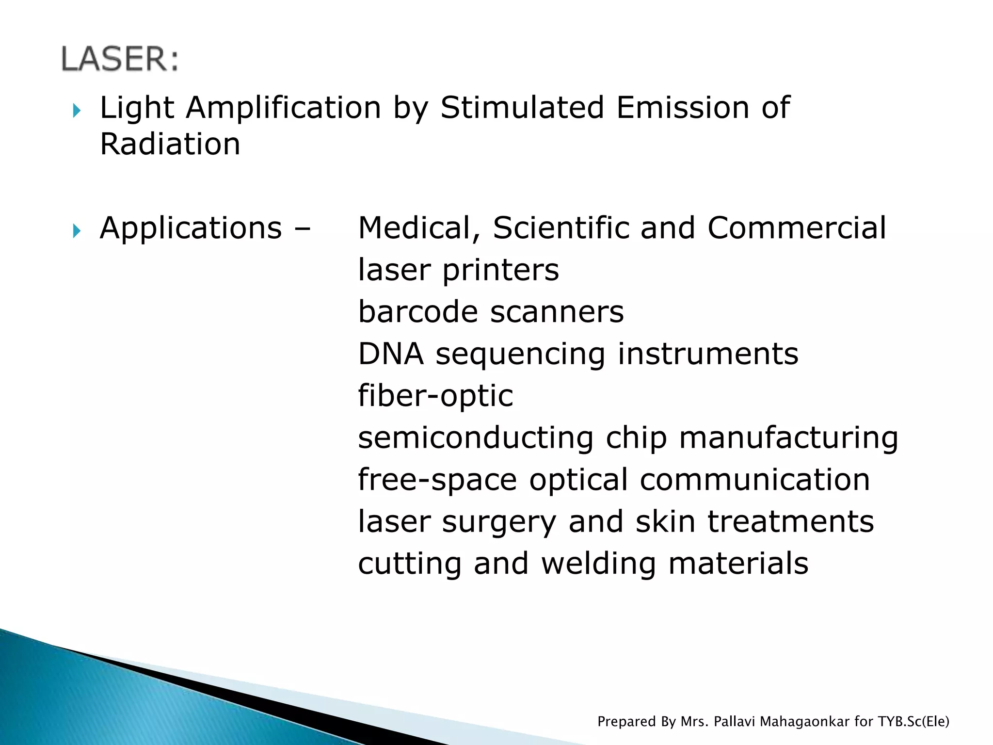 Optical sources and detectors | PPTX