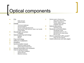 Optical tech | PPT | Computer Networking | Computing