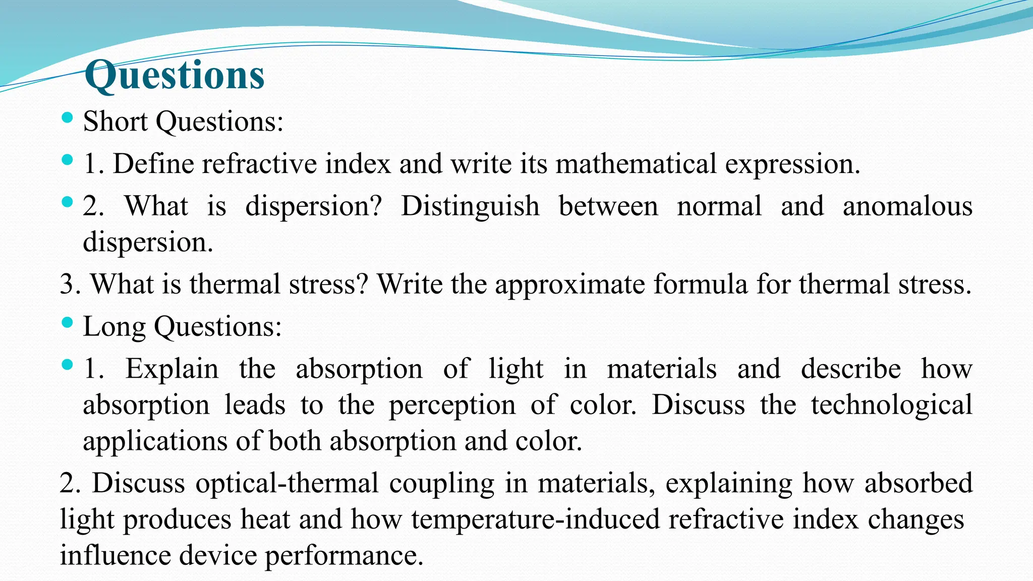 Optical_Thermal_Properties.pptx to study the optical beam | PPTX