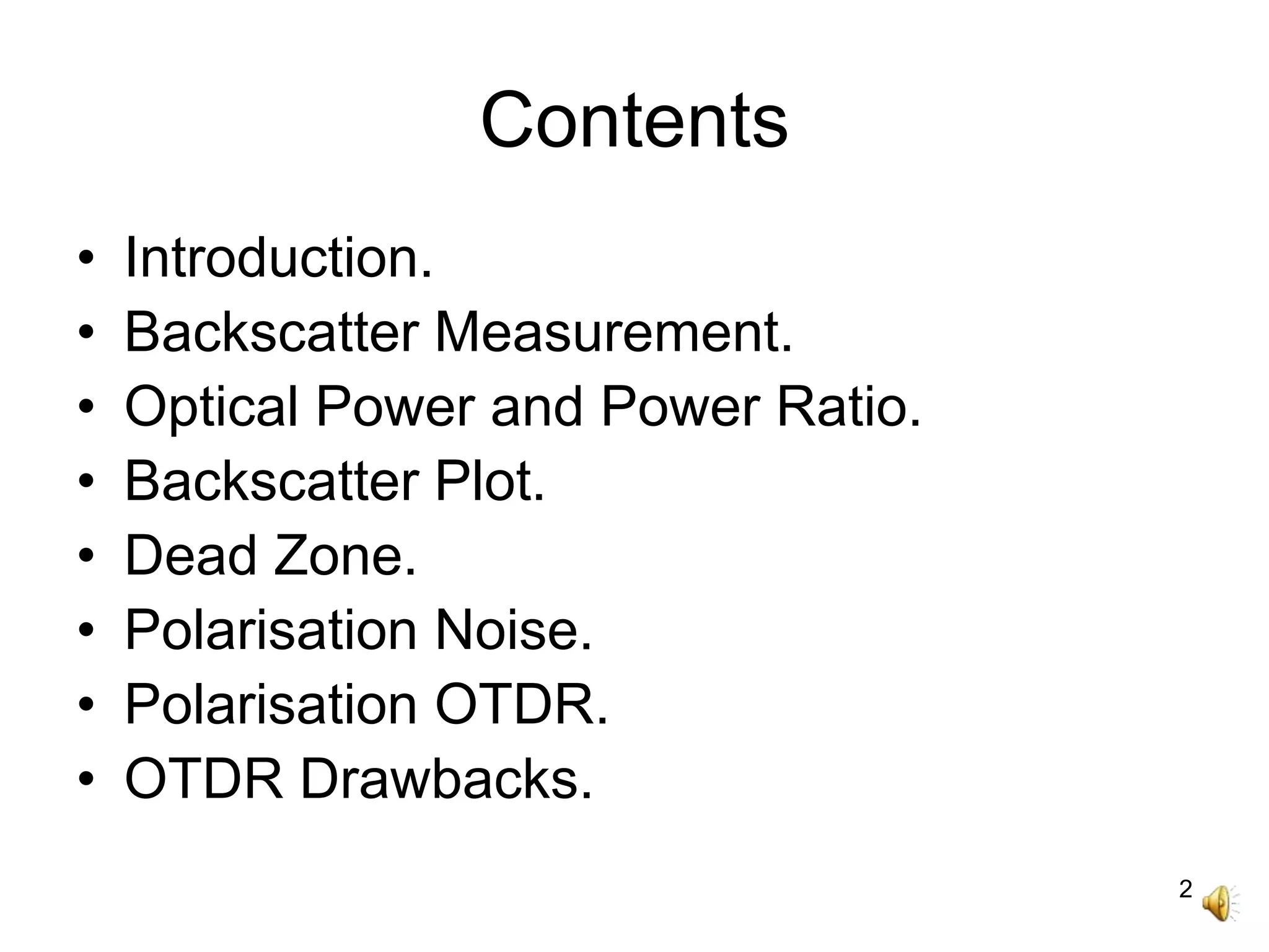 Optical time domain reflectometry | PPT