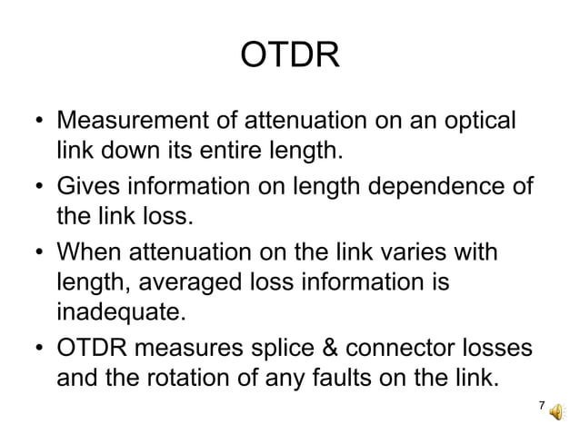 Optical time domain reflectometry | PPT | Cameras and Camcorders ...