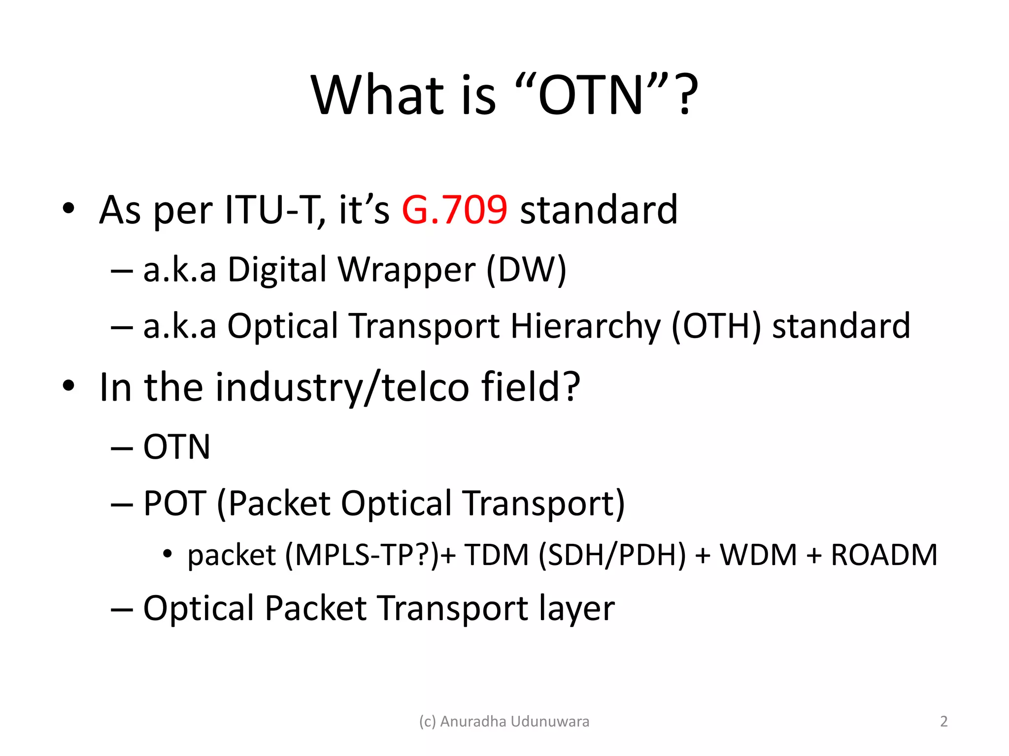 Optical Transport Network | PDF