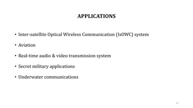Optical wireless communication | PPTX | Computer Networking | Computing